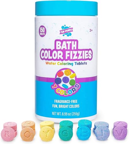 Tub Works® Bath Color Fizzies, 150 Count | Nontoxic & Fragrance-Free