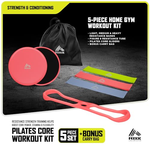 RBX 5 Piece Home Gym Workout Kit - Light, Medium, Heavy Resistance Ban
