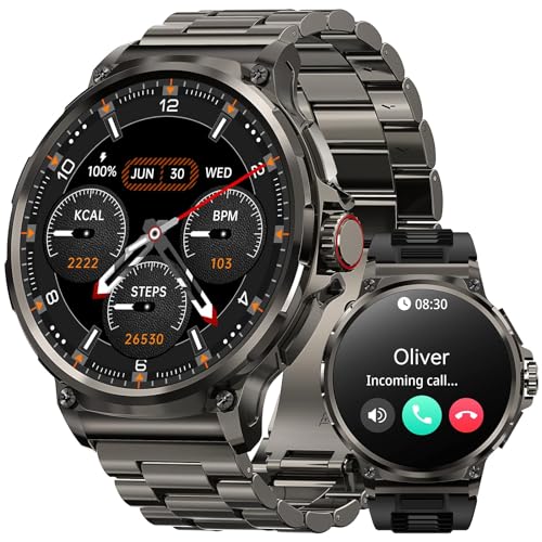 AMAZTIM Smart Watch for Men,1.85" HD Oversized Screen,100 Days Extra-L