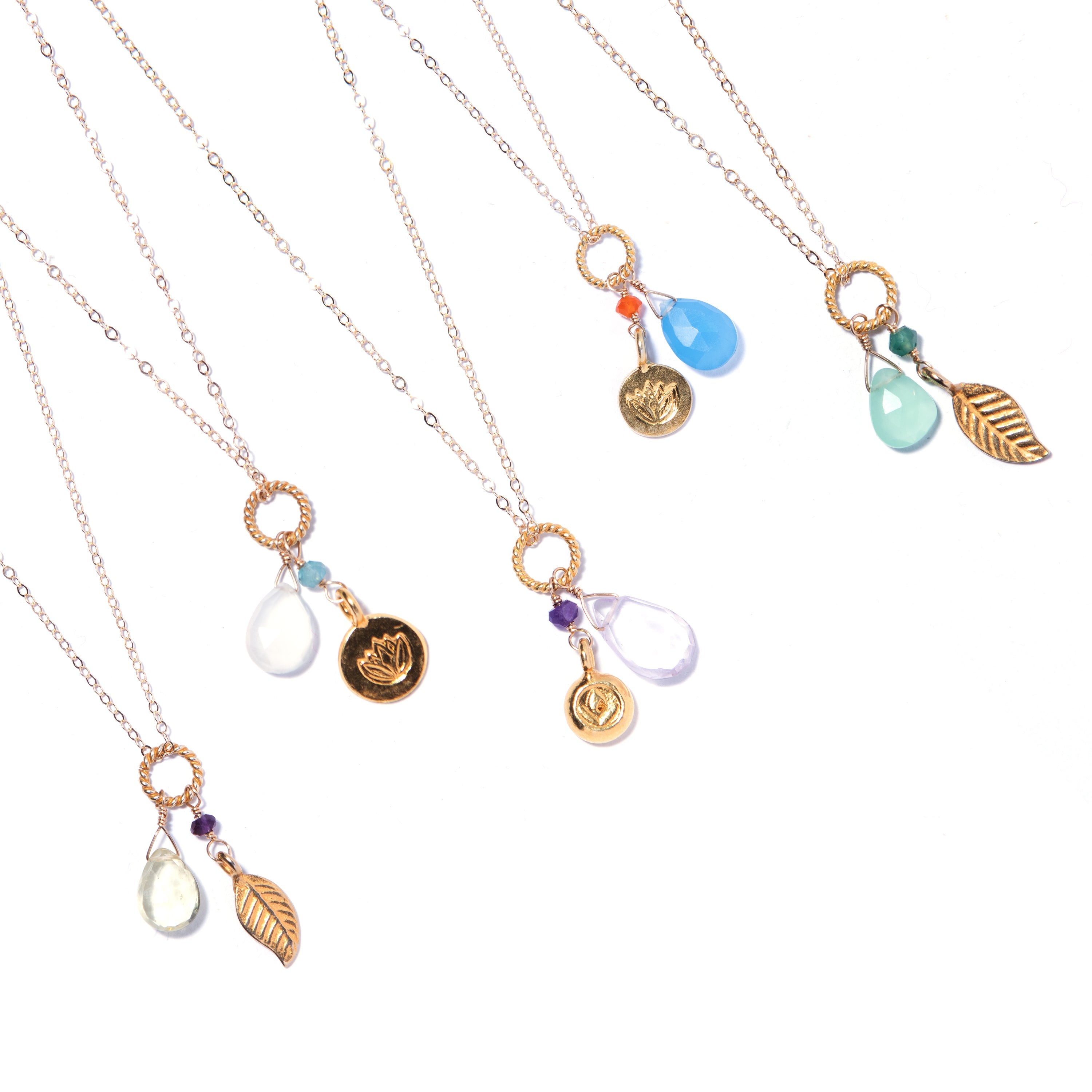 Gold Fancy Chain Charm Necklace